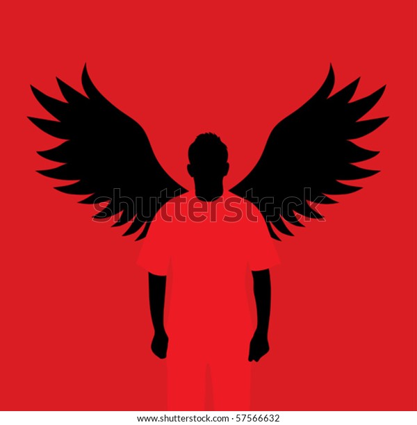 Vector Illustration Man Wings Stock Vector (Royalty Free) 57566632 ...