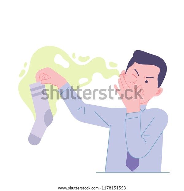 Vector Illustration Man Worker Holding Stinky Stock Vector (Royalty ...