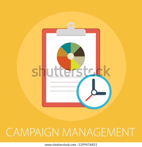 Vector illustration of management concept with word "campaign ...