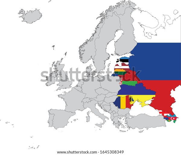 Vector Illustration Map East Europe National Stock Vector (Royalty Free ...