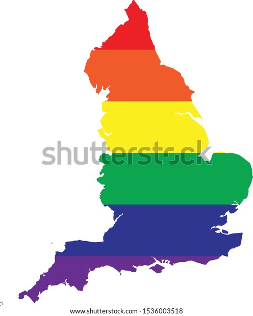 Vector Illustration Map England Lgbt Colors Stock Vector (Royalty Free ...