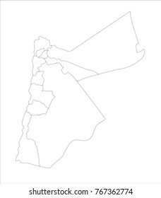 Vector Illustration Map Hashemite Kingdom Jordan Stock Vector (Royalty ...