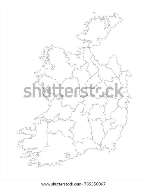 Vector Illustration Map Ireland White Background Stock Vector (Royalty ...