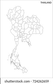 Vector Illustration Map Thailand White Background Stock Vector (Royalty ...