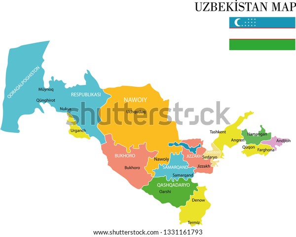 Vector Illustration Map Uzbekistan Stock Vector (Royalty Free ...