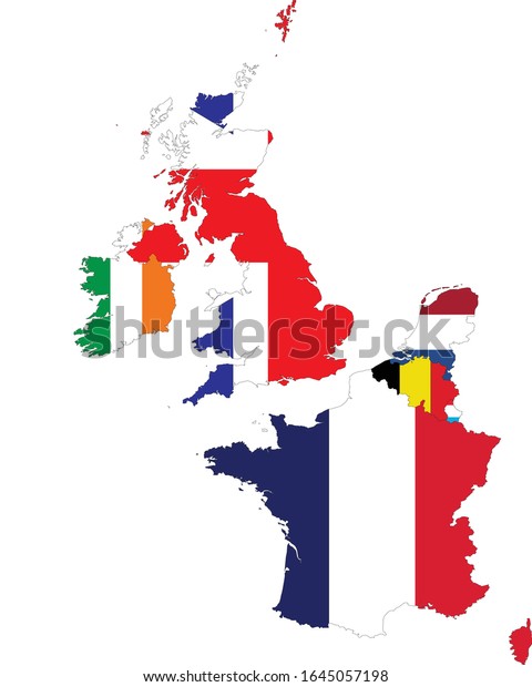 Vector Illustration Map West Europe Countries Stock Vector (Royalty ...