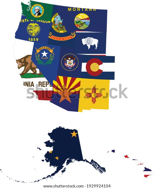 Vector Illustration Map Western Region Us Stock Vector (Royalty Free ...