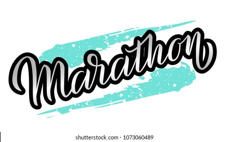 Vector Illustration Marathon Text Sport Poster Stock Vector (Royalty ...