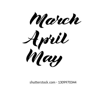 Vector Illustration March April May Lettering Stock Vector (Royalty ...