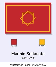 Vector Illustration Marinid Sultanate 12441465 Flag Stock Vector ...