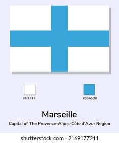Vector Illustration Marseille Flag Isolated On Stock Vector (Royalty ...