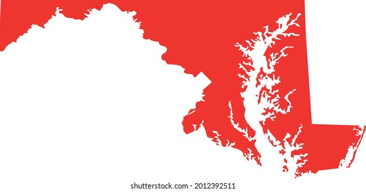 Vector Illustration Maryland Map Stock Vector (Royalty Free) 2012392511 ...