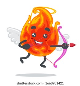 Vector Illustration Mascot Fire Character Wearing Stock Vector (Royalty ...