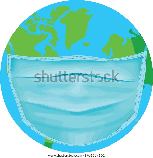 Vector Illustration Masked Earth High Resolution Stock Vector (Royalty ...