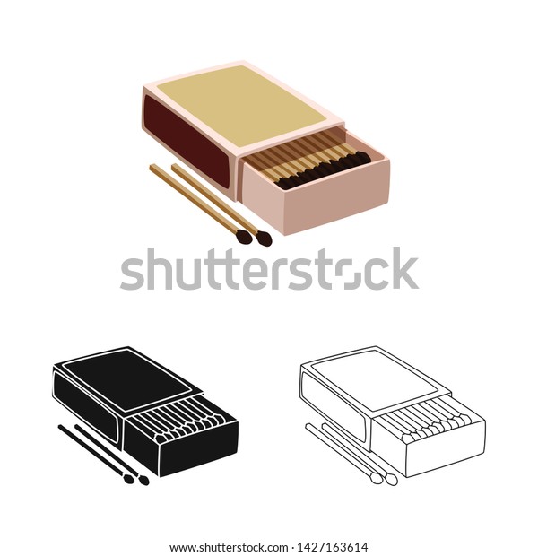 Vector Illustration Matchbox Box Symbol Collection Stock Vector ...