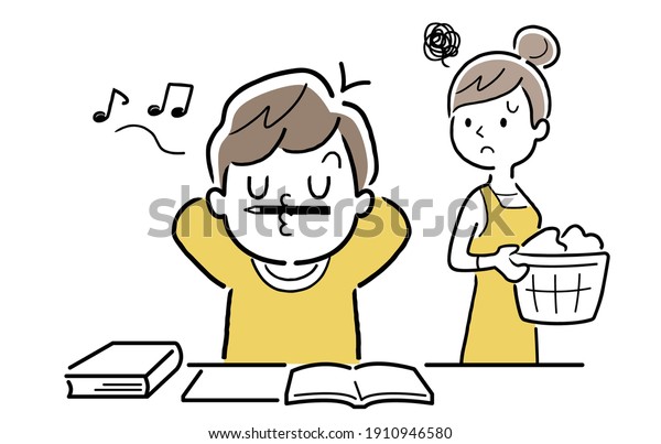 Vector Illustration Material Mother Trouble Child Stock Vector (Royalty ...