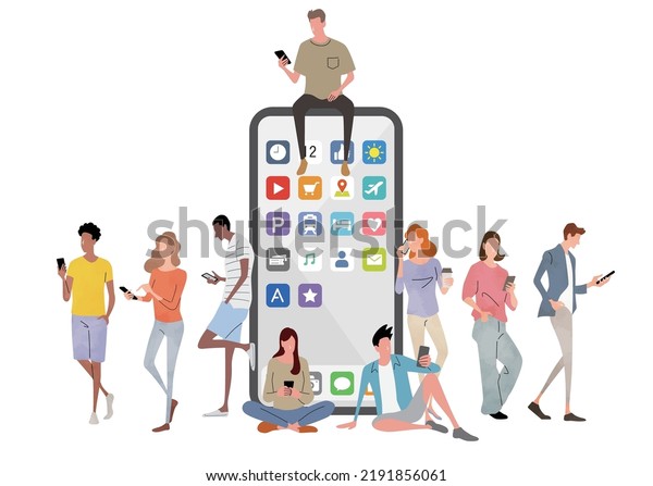 Vector Illustration Material People Who Use Stock Vector (Royalty Free ...