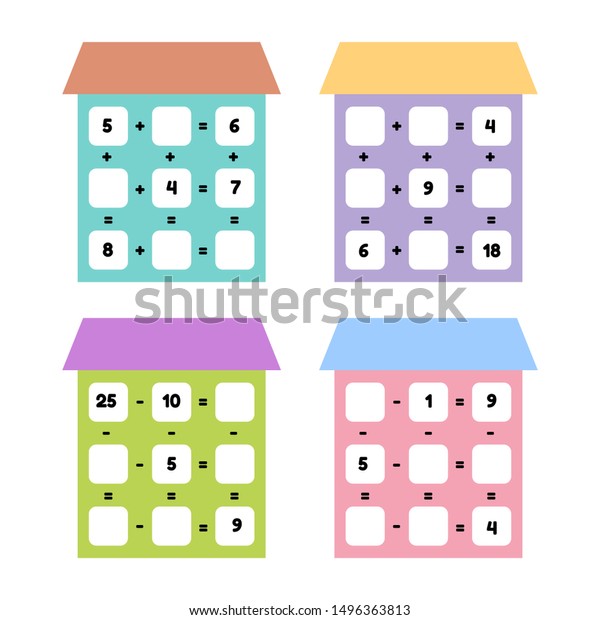 Vector Illustration Math Game Preschool School Stock Vector (Royalty ... Vector Illustration Math Game Preschool School Stock Vector (Royalty ...