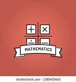 Vector Illustration Mathematics Line Icon Set Stock Vector (Royalty ...
