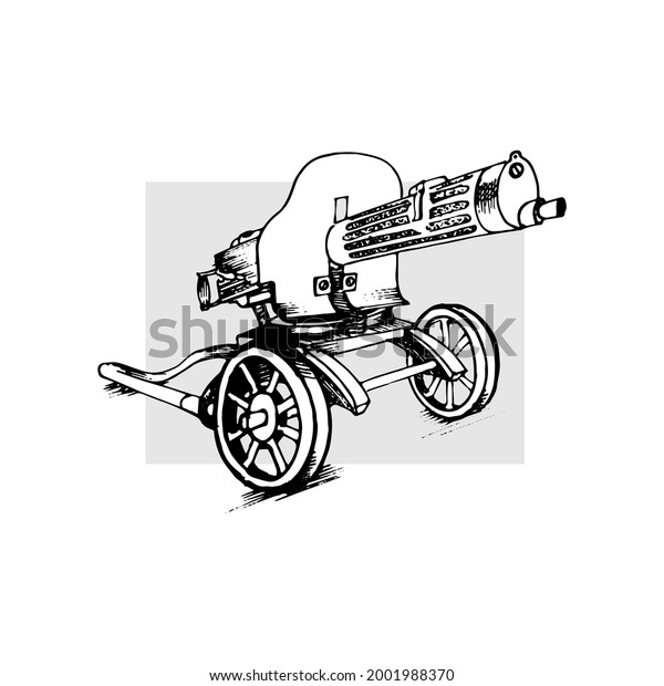 Vector Illustration Maxim Machine Gun On Stock Vector (Royalty Free ...