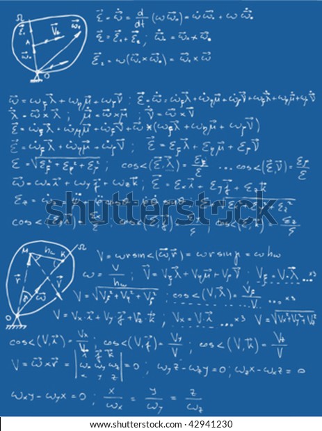 Vector Illustration Mechanics Mathematics Formulas Blue: เวกเตอร์สต็อก ...