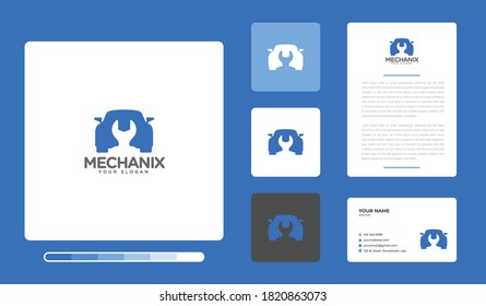Vector Illustration Mechanix Logo Design Template Stock Vector (Royalty ...
