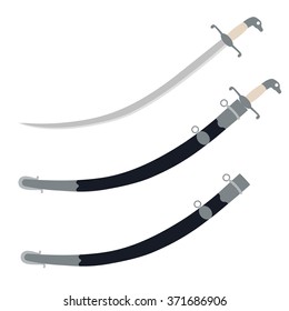 Vector Illustration Medieval Sabre Sword Scabbard Stock Vector (Royalty ...