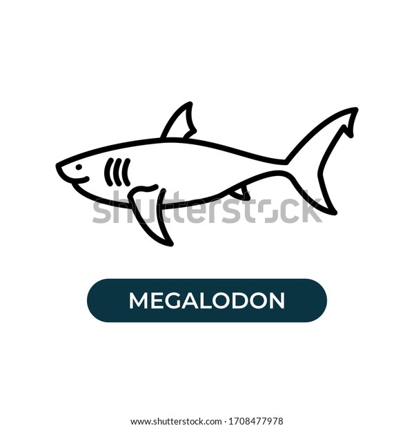 Vector Illustration Megalodon Cartoon Icon Use 库存矢量图（免版税）1708477978 ...