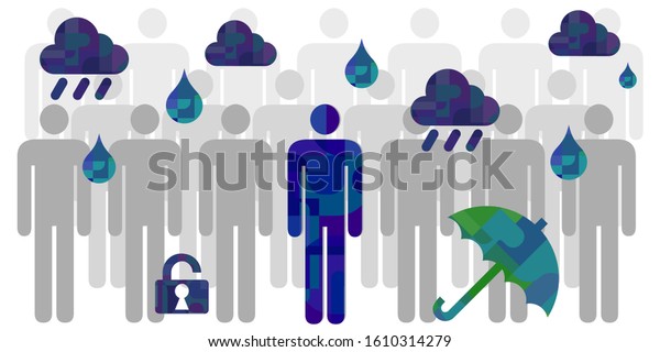 Vector Illustration Melancholic Temperament Type People Stock Vector ...