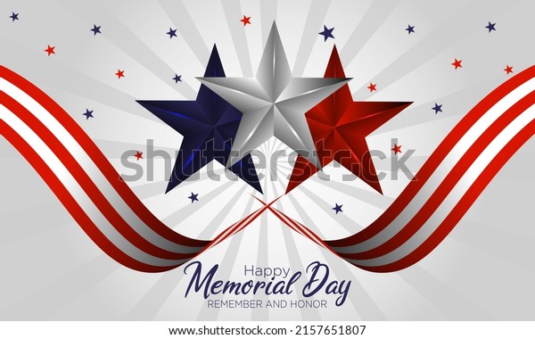 Vector Illustration Memorial Day Remember Honor Stock Vector (Royalty ...