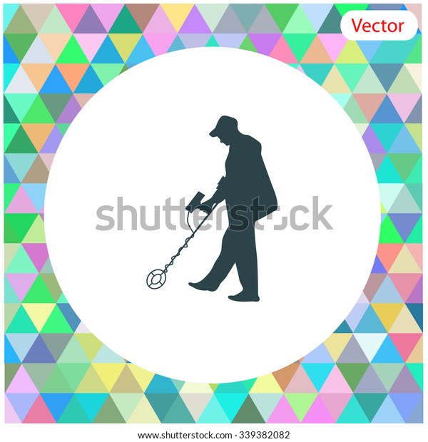 Vector Illustration Men Metal Detector Stock Vector (Royalty Free ...