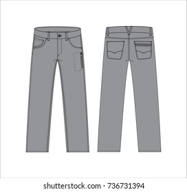Vector Illustration Mens Pants Front Back Stock Vector (Royalty Free ...