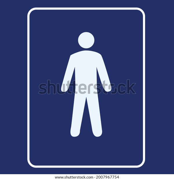 Vector Illustration Mens Restroom Symbol Blue Stock Vector (Royalty ...