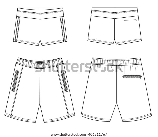 Vector Illustration Mens Swimming Trunks Front Stock Vector (Royalty ...