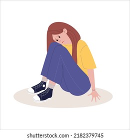 Vector Illustration Mental Health Flat Design Stock Vector (Royalty ...