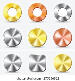 Vector Illustration Metal Icon Set Stock Vector (Royalty Free ...
