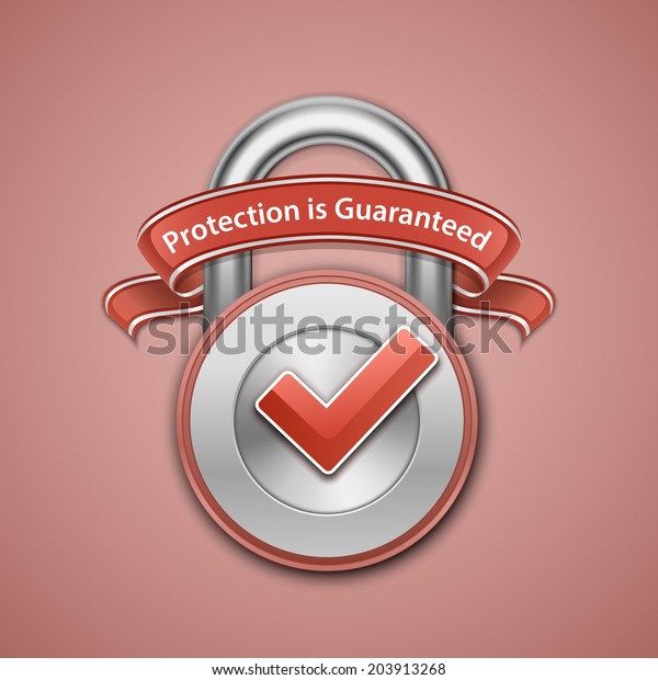 Vector Illustration Metallic Padlock Check Mark Stock Vector (Royalty ...