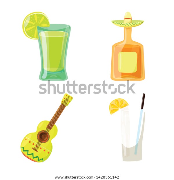Vector Illustration Mexico Tequila Symbol Set Stock Vector (Royalty ...