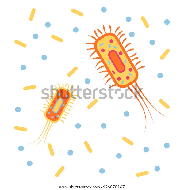 Vector Illustration Microorganisms Cute Flat Designed Stock Vector ...