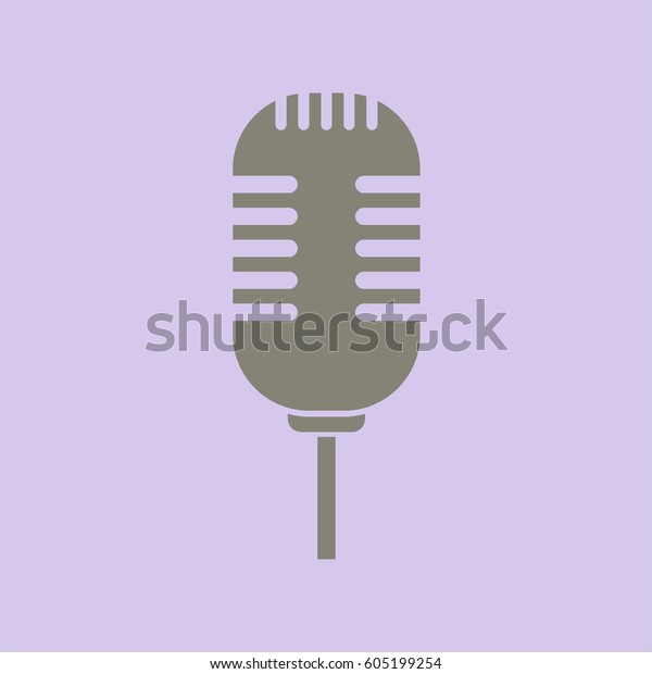 Vector Illustration Microphone Icon Grey Color Stock Vector (Royalty ...
