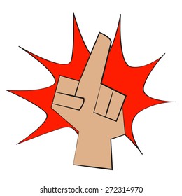 Vector Illustration Middle Finger Stock Vector (Royalty Free) 272314970 ...