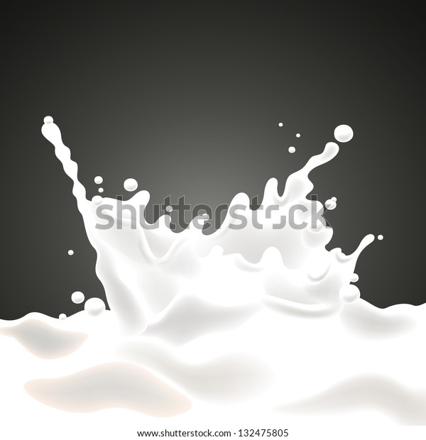 Vector Illustration Milk Splash Stock Vector (Royalty Free) 132475805 ...