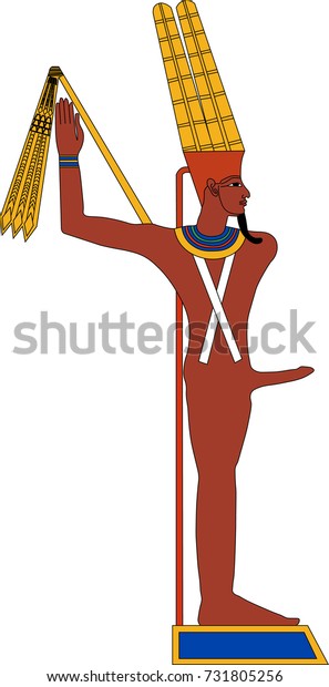 Vector Illustration Min Ancient Egyptian God 库存矢量图（免版税）731805256 ...