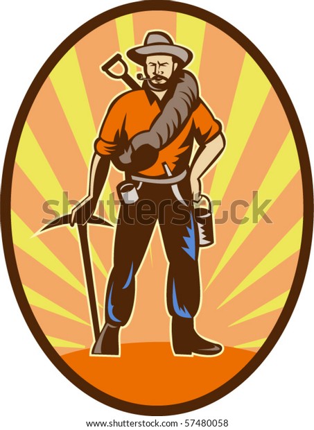 Vector Illustration Miner Prospector Gold Digger Stock Vector (Royalty ...