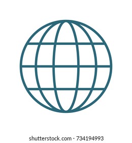 Vector Illustration Minimal Globe Lines Isolated Stock Vector (Royalty ...