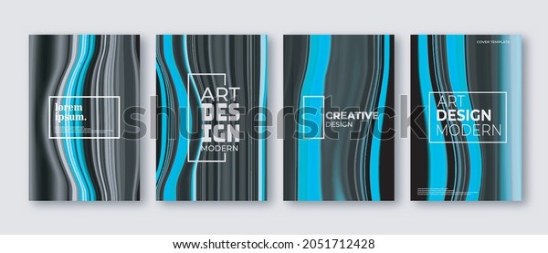 Vector Illustration Minimalist Wavy Posters Bright Stock Vector ...