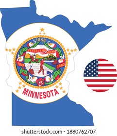 Vector Illustration Minnesota Map Flag American Stock Vector (Royalty ...