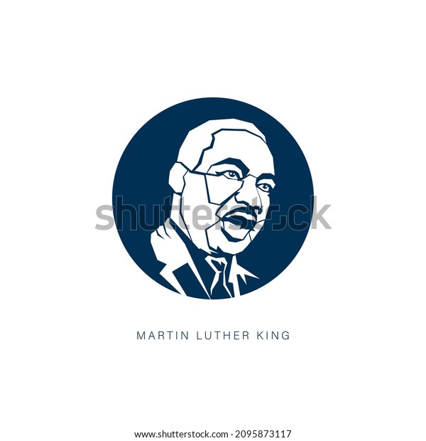 Vector Illustration Mlk Face On Blue Stock Vector (Royalty Free ...