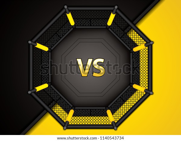 Vector Illustration Mma Cagemixed Martial Arts Stock Vector (Royalty ...
