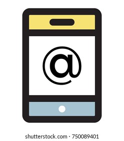 Vector Illustration Mobile Email Address Stock Vector (Royalty Free ...